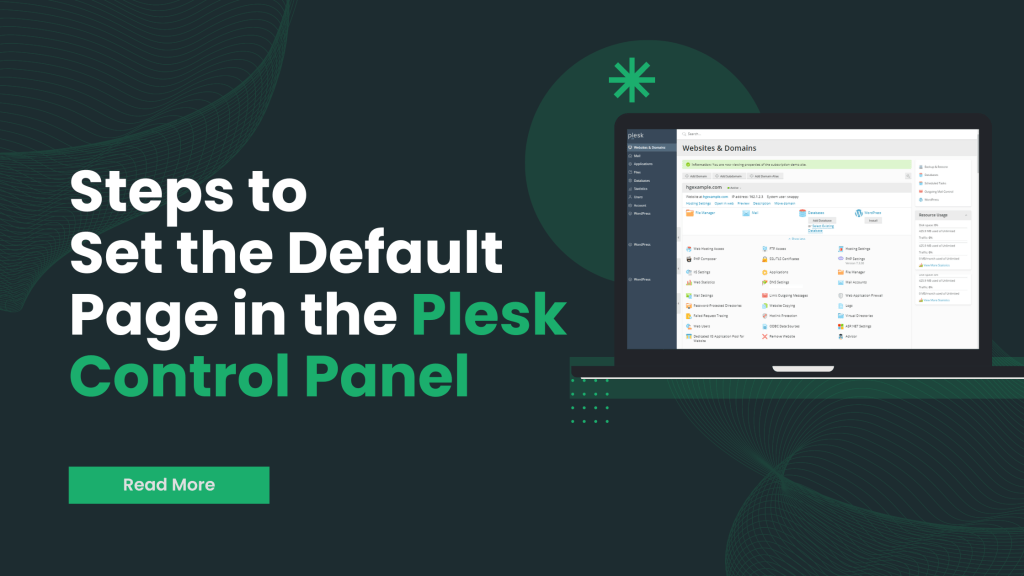 How to Set the Default Page in the Plesk Control Panel?